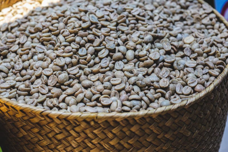 Coffee beens in wooden box stock image. Image of group - 148827345