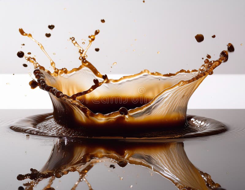 Coffee Being Spilled Over a White Table Causing a Splash Stock ...
