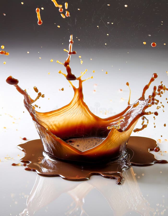 Coffee Being Spilled Over a White Table Causing a Splash Stock ...