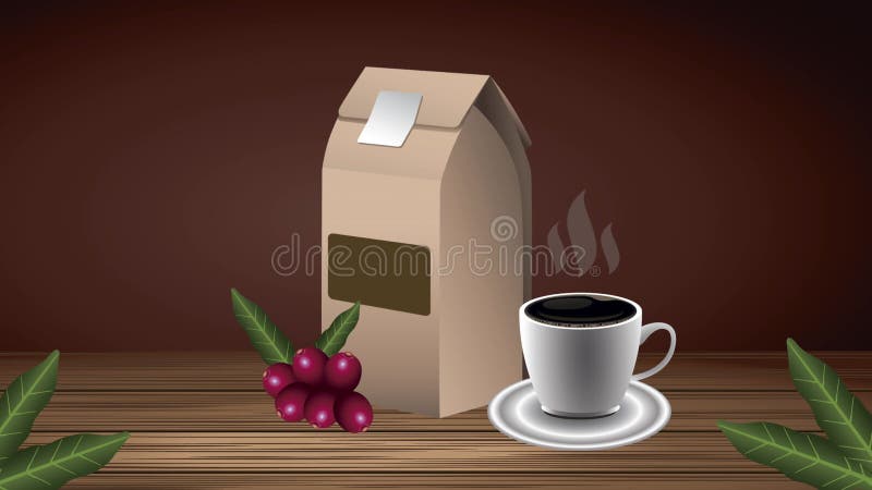 Coffee Beverage Animation with Cup and Bag in Table Stock Video - Video ...