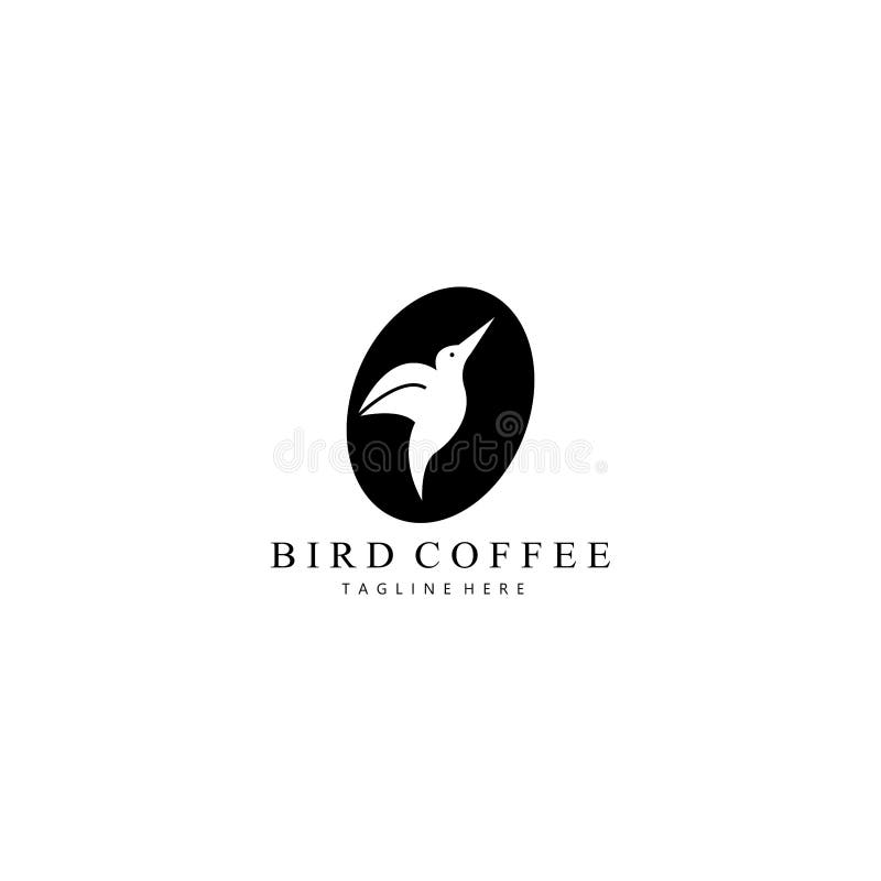 Coffee Bird Illustration Simple Logo Design Vector Template Stock ...