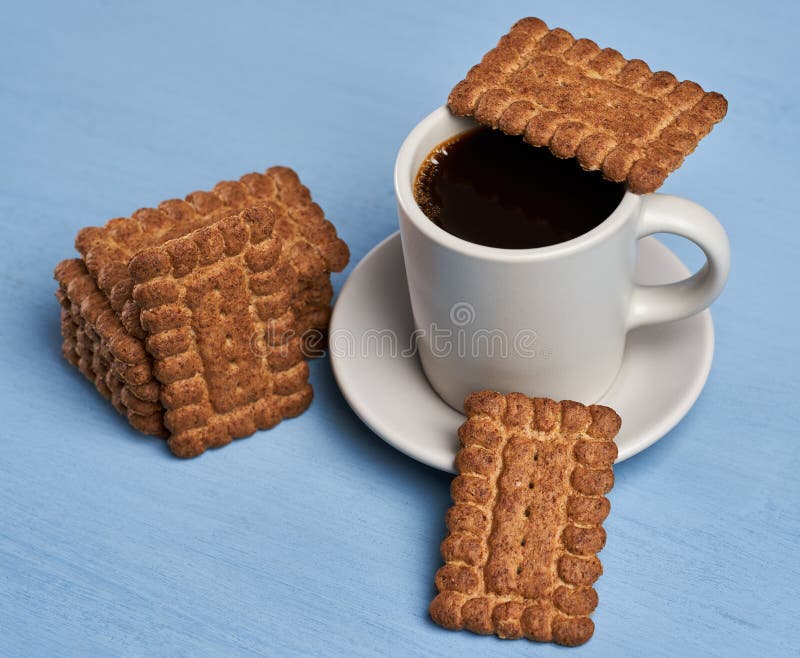 Coffee and biscuits stock image. Image of biscuits, cookies - 225742587
