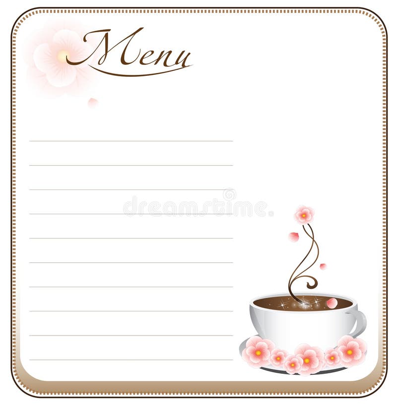 Coffee menu blank stock vector. Illustration of flower - 15516249