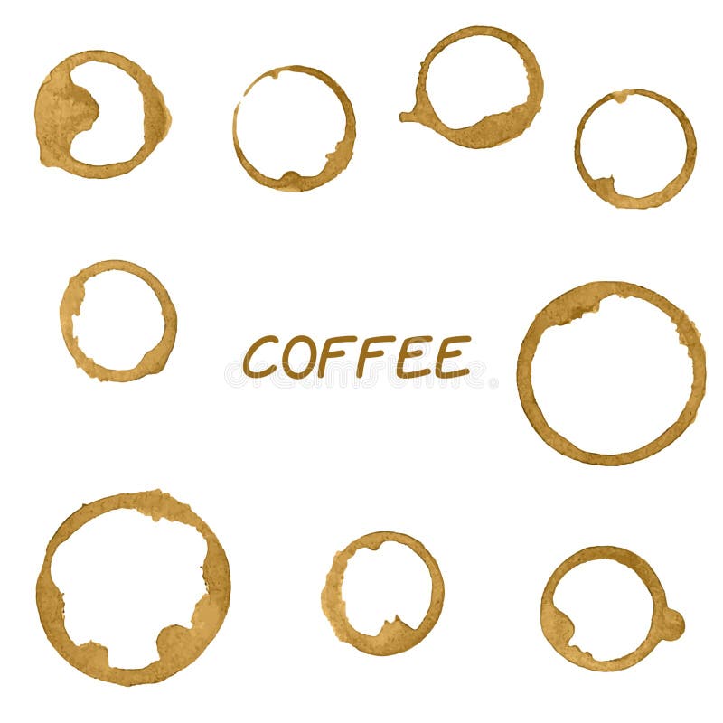 Coffee Blob Set on White Background, Vector Stock Vector - Illustration ...