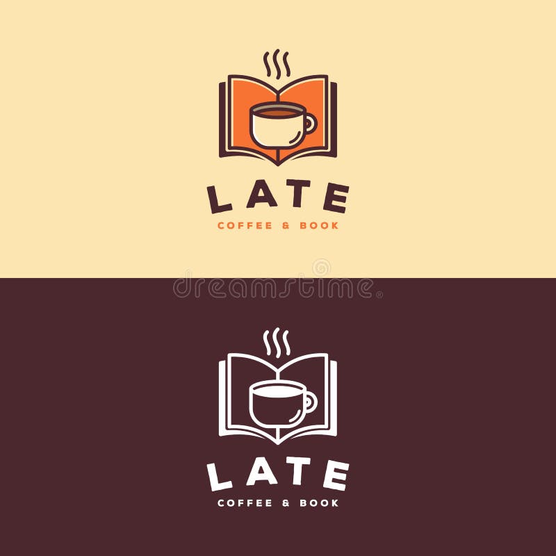 Coffee & Book Logo stock vector. Illustration of library - 112849161