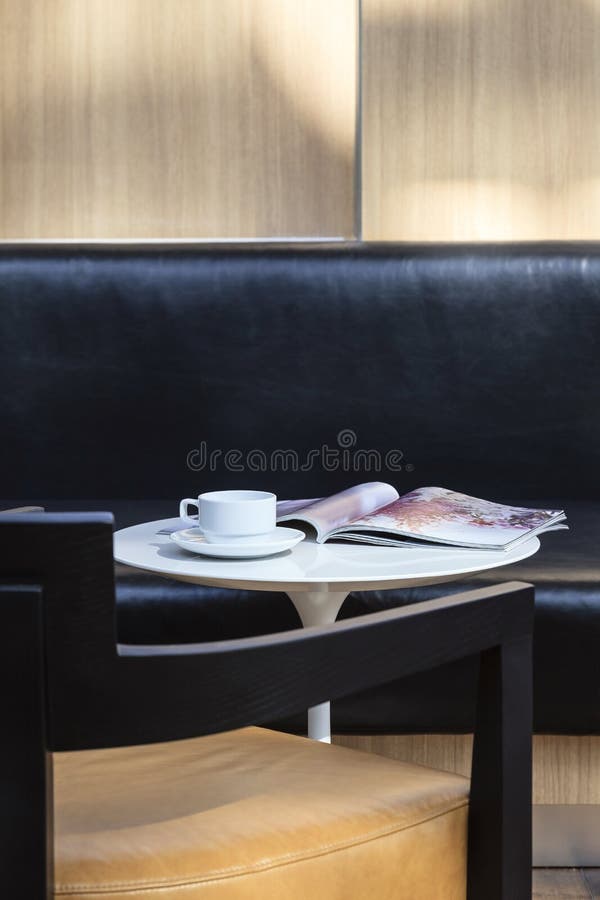 Coffee and Book on Table in Cafe Coffee Shop Stock Photo - Image of ...
