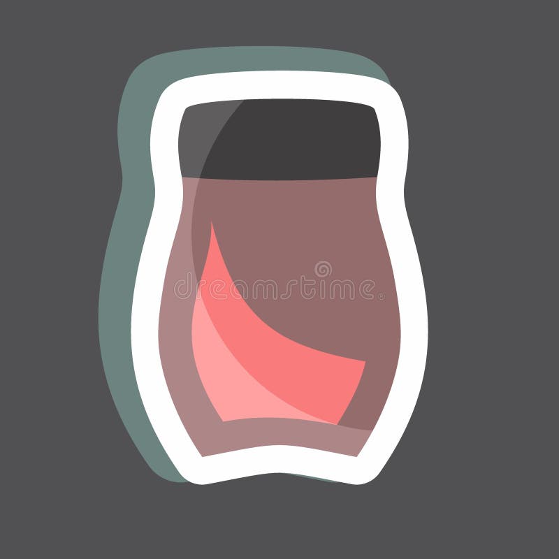 Coffee Bottle Sticker in Trendy Isolated on Black Background Stock ...