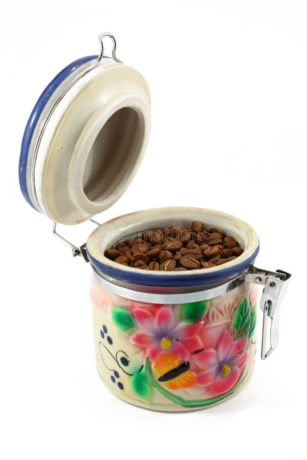 Coffee box stock photo. Image of flowers, ceramic, grains - 7652766