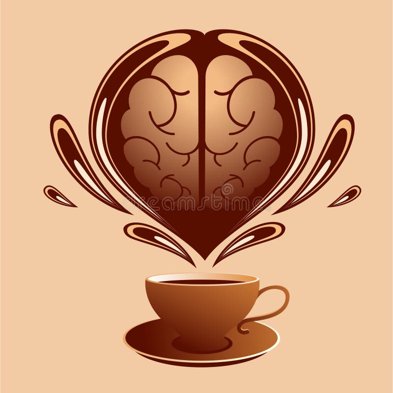 Coffee and brain stock vector. Illustration of breakfast - 59045643