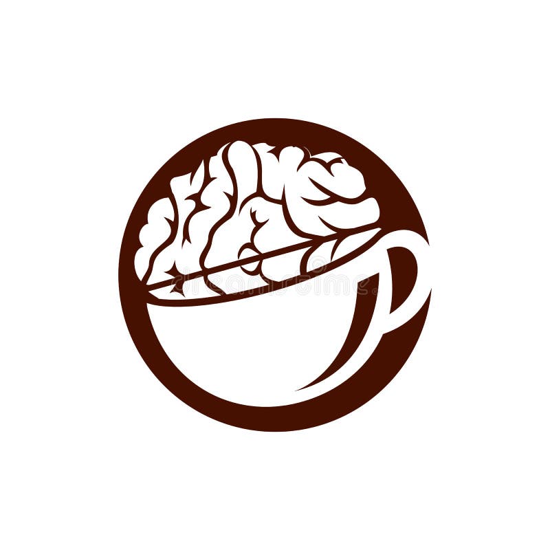 Coffee Brain Vector Logo Design. Stock Vector - Illustration of graphic ...