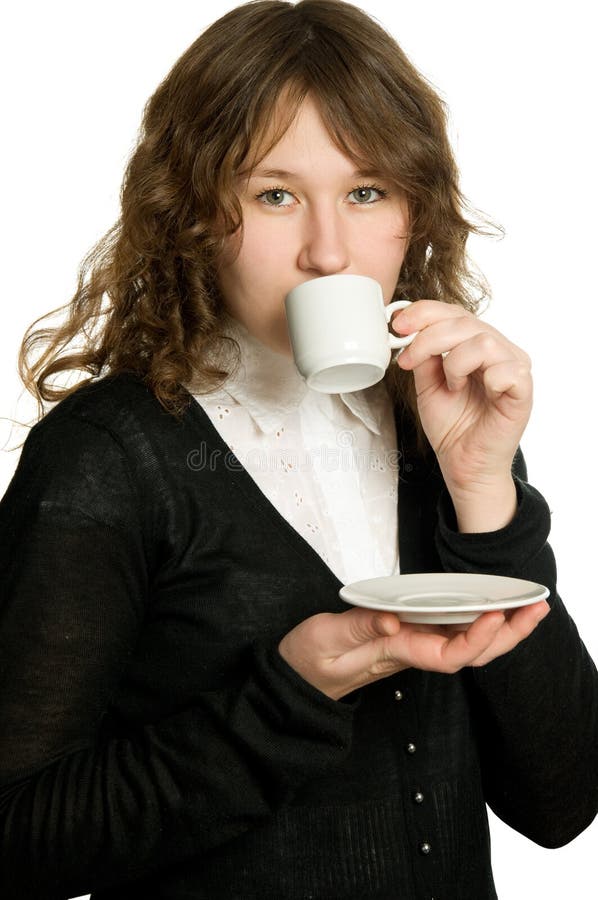 Coffee break stock photo. Image of person, drinking, brunette - 12901676