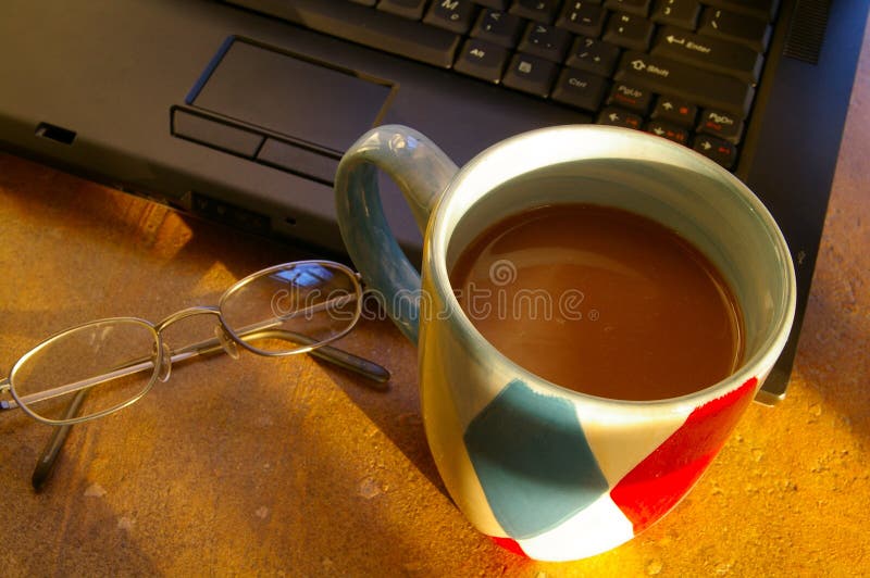 Laptop and coffee-cup stock photo. Image of coffee, outdoor - 534800