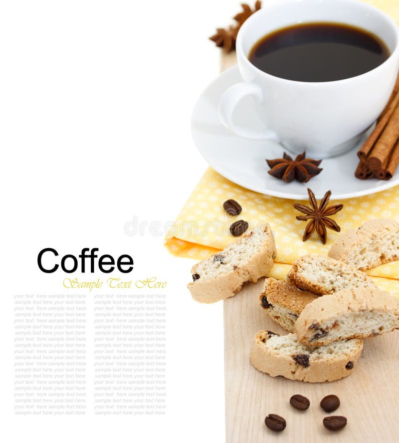 Coffee break stock photo. Image of cantuccini, beverage - 22303558