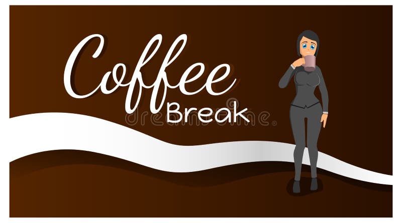 Coffee Break Ad Display Design. Activity Break Screen Notification ...