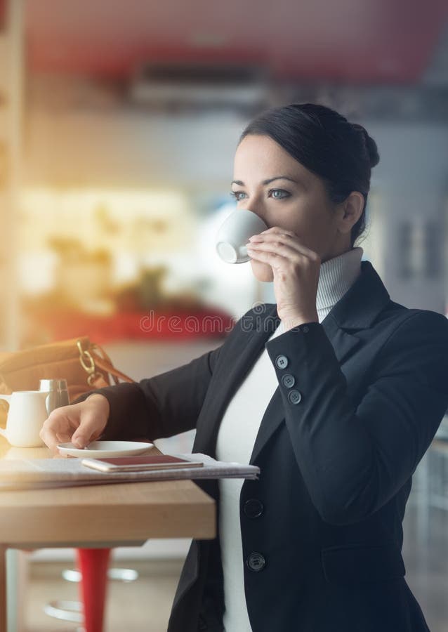 Coffee break stock photo. Image of pensive, charming - 50969964