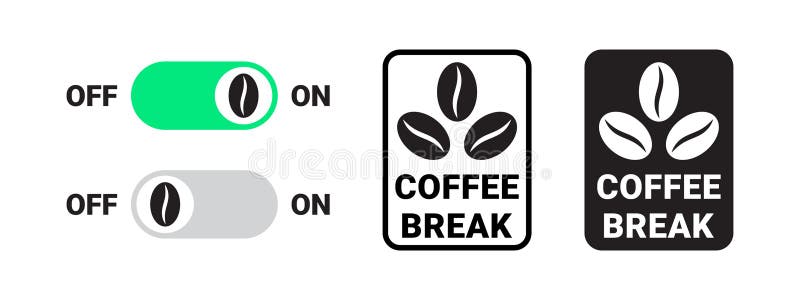 Coffee Break Badges. Coffee Break Buttons. Badges and Labels Stock ...