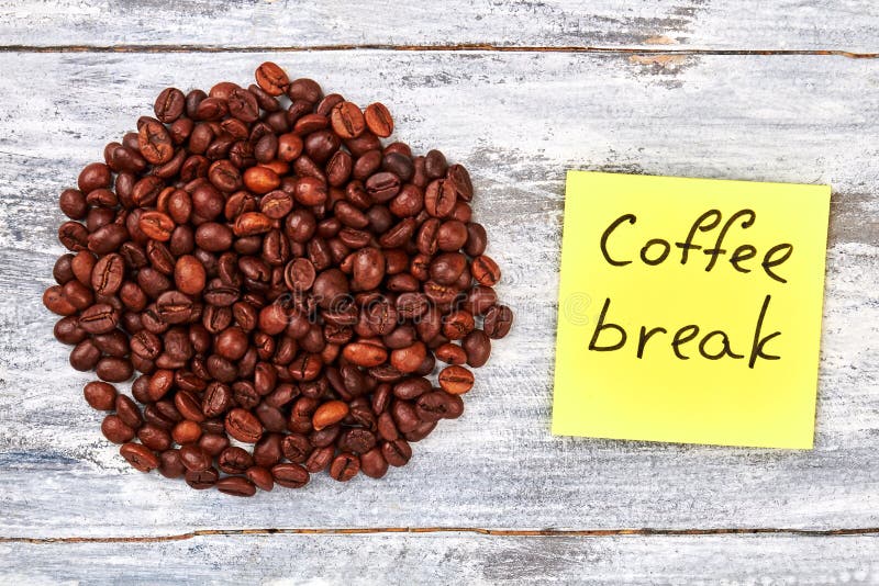 Coffee break and bean. stock image. Image of grey, heap - 95469287