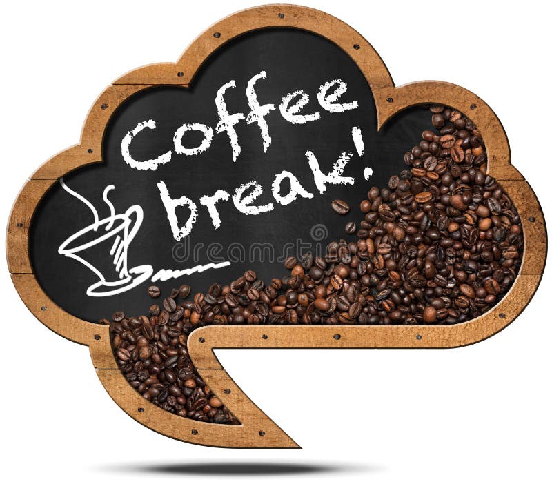 Coffee Break - Blackboard with Coffee Beans Stock Illustration ...