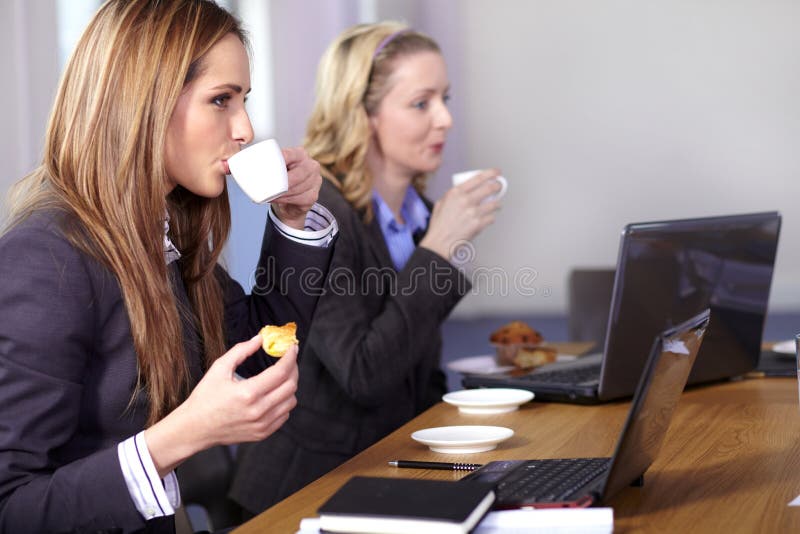 Coffee Break during Business Meeting Stock Photo - Image of positive ...