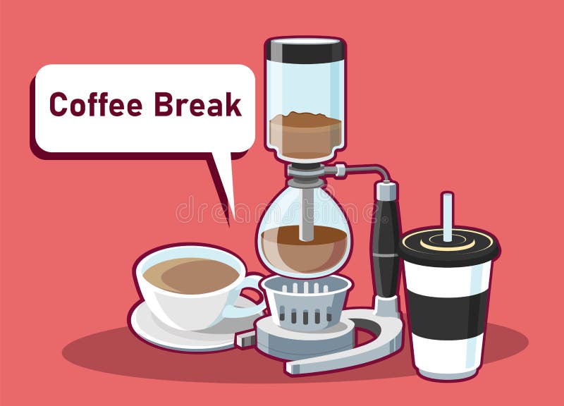 Coffee Break of Coffee Cafe Vector Illustration Isolated Stock Vector ...