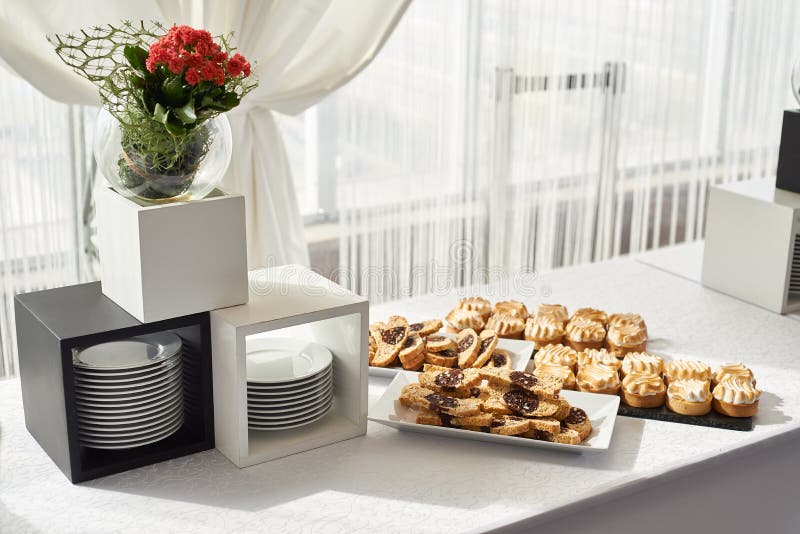 Coffee break cake stock image. Image of white, plates - 114781249
