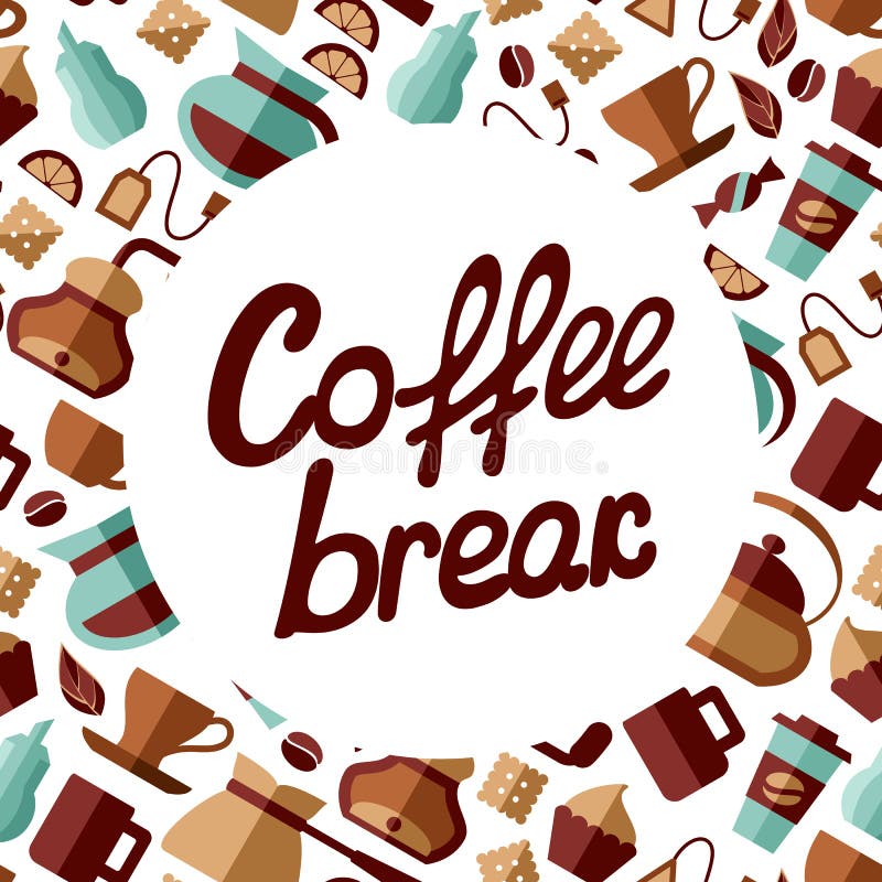Coffee break card stock vector. Illustration of bean - 117405107