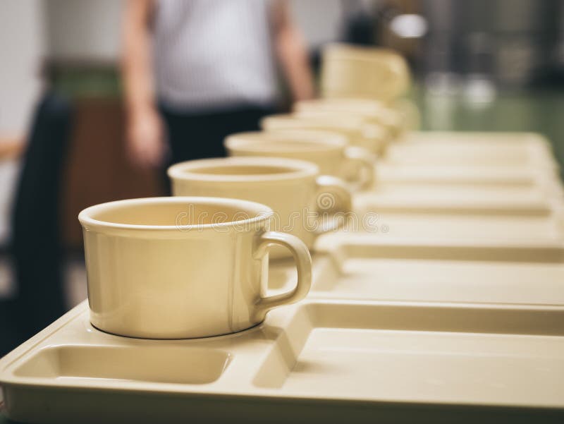 Coffee Break Catering Set Cup and Plate on Table Stock Image - Image of ...