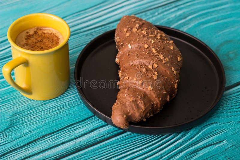 Coffee Break with Chocolate Pastry Stock Image - Image of doughnut ...