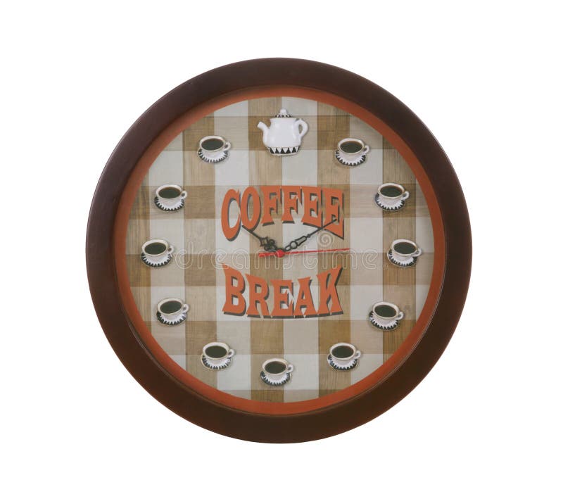 Coffee Break Clock stock image. Image of relax, appointment - 3174603