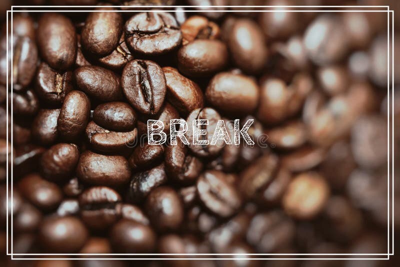 Coffee Break. Closeup of Coffee Beans Background. Stock Image - Image ...