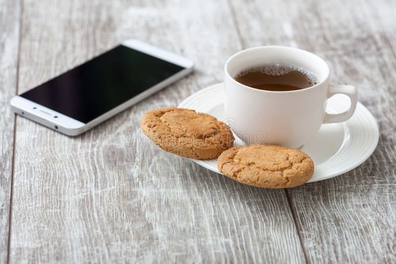 Coffee Break. Coffee with Snack Stock Photo - Image of breakfast ...
