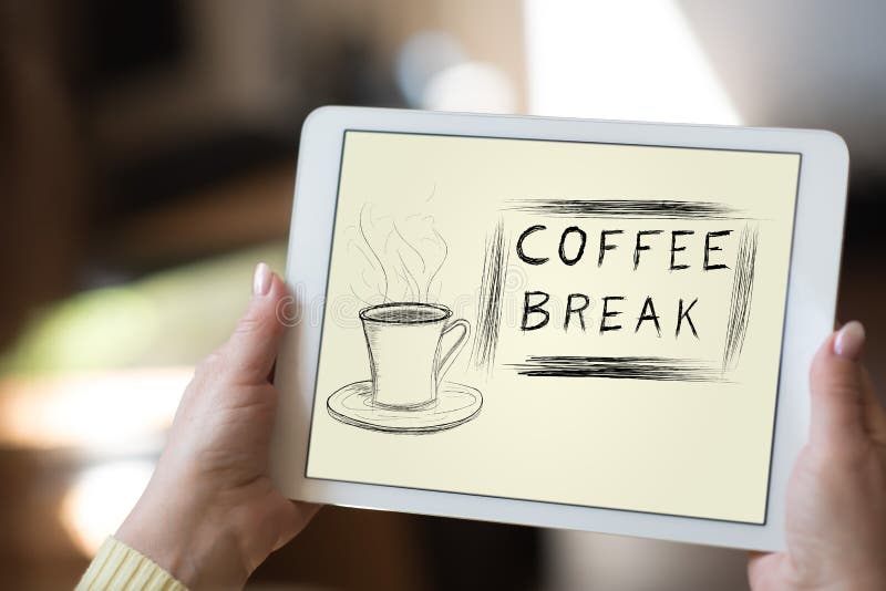Coffee Break Concept on a Tablet Stock Photo - Image of design, tablet ...