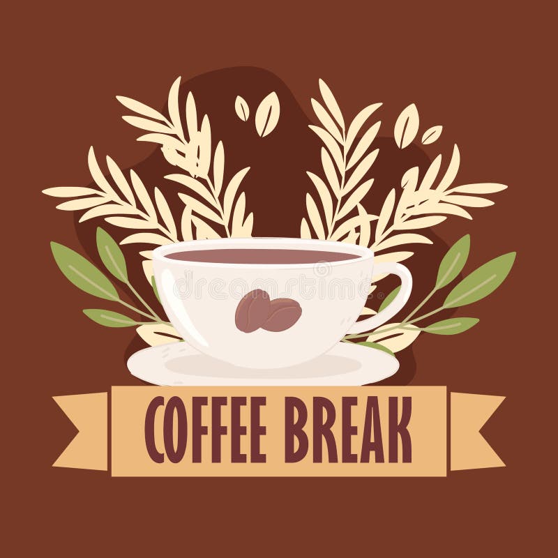 Coffee break poster stock vector. Illustration of vector - 230296700