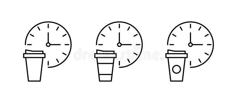 Coffee Break. Coffee Cup and Clock Stock Illustration - Illustration of ...