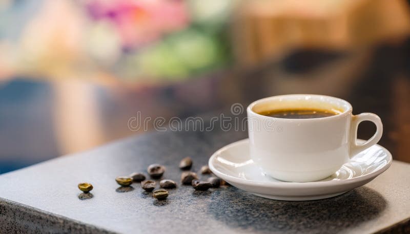 Coffee Break, Cup of Fresh Morning Coffee at Sunrise Stock Illustration ...