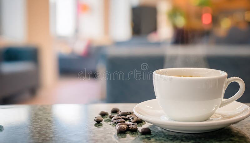 Coffee Break, Cup of Fresh Morning Coffee at Sunrise Stock Illustration ...