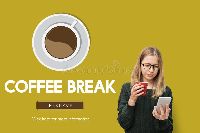 Coffee Break Drink Free Time Concept Stock Image - Image of device ...