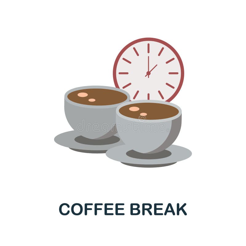 Coffee Break Flat Icon. Colored Element Sign from Work from Office ...