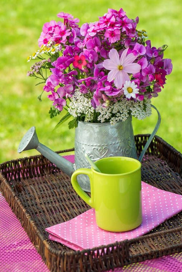 Coffee break stock image. Image of table, summer, tray - 33475905