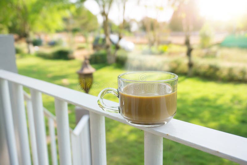 Coffee Break at Garden in Morning Stock Image - Image of imagination ...