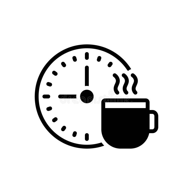 Black Solid Icon for Coffee Break, Coffee and Beverage Stock Vector ...