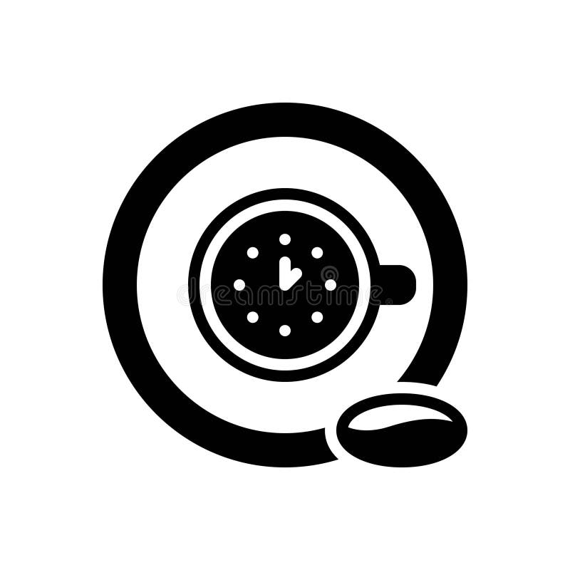 Black Solid Icon for Coffee Break, Coffee Time and Drink Stock Vector ...