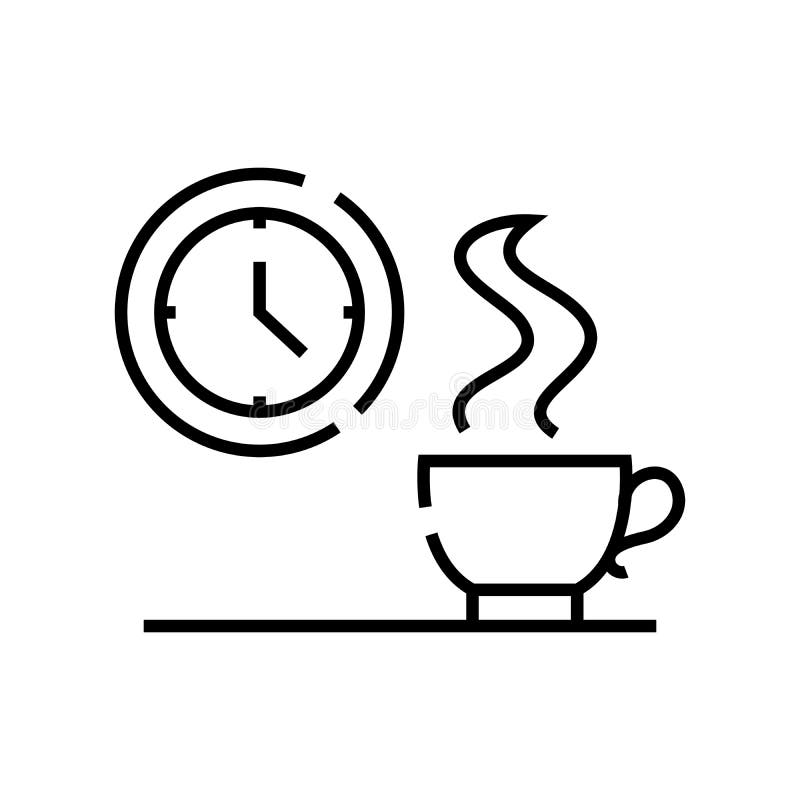 Coffee Break Line Icon, Concept Sign, Outline Vector Illustration ... Coffee Break Line Icon, Concept Sign, Outline Vector Illustration ...