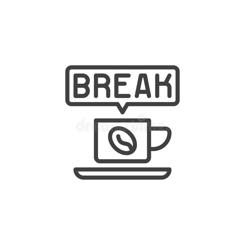 Coffee Break line icon stock vector. Illustration of grain - 293645268
