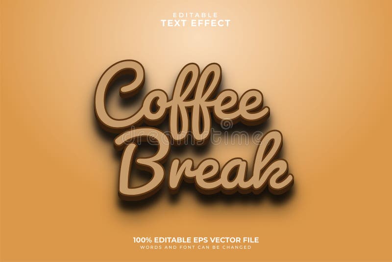 Coffee Break Text Effect, Editable Text Effect Stock Vector ...