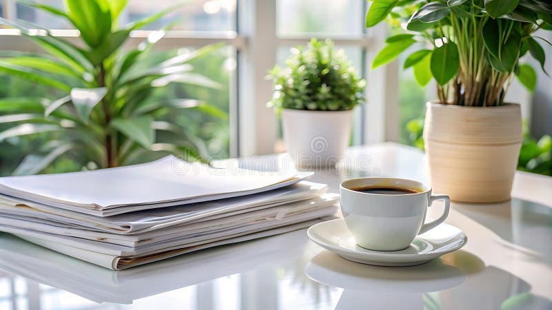 Coffee Break in a Modern Office Stock Illustration - Illustration of ...