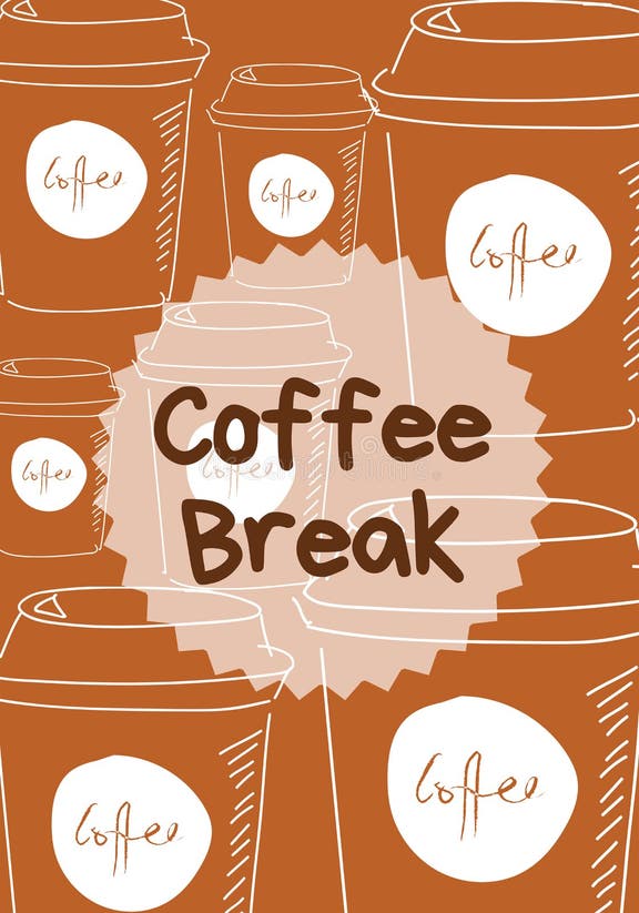 Coffee break post stock illustration. Illustration of colours - 132574730