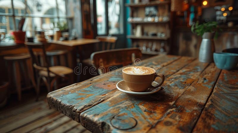 Coffee Break at a Rustic Cafe Stock Photo - Image of comfort, break ...
