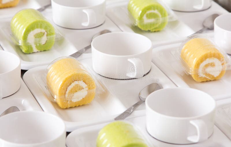 Coffee break set stock photo. Image of roll, isolated - 50364780