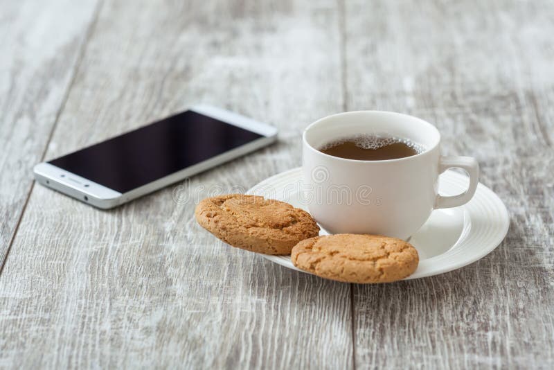 Coffee Break. Coffee with Snack Stock Photo - Image of beverage ...
